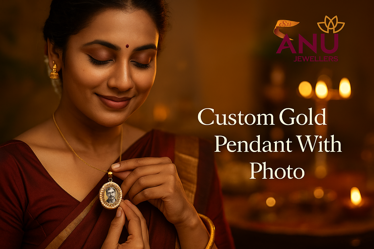 Custom Gold Pendant With Photo – Ultimate Gift | Sri Anu Jewellers