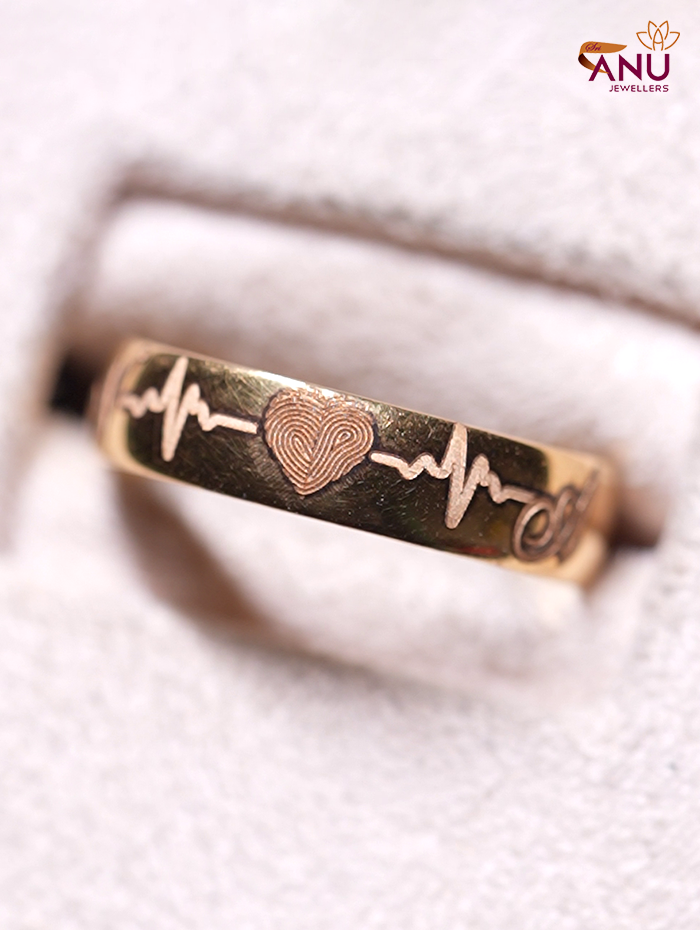 Heart Beat Fingerprint Ring | Custom Rings Madurai – Sri Anu Jewellers