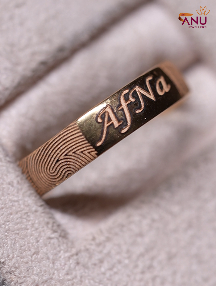 Custom Name & Double Fingerprint Ring | Sri Anu Jewellers