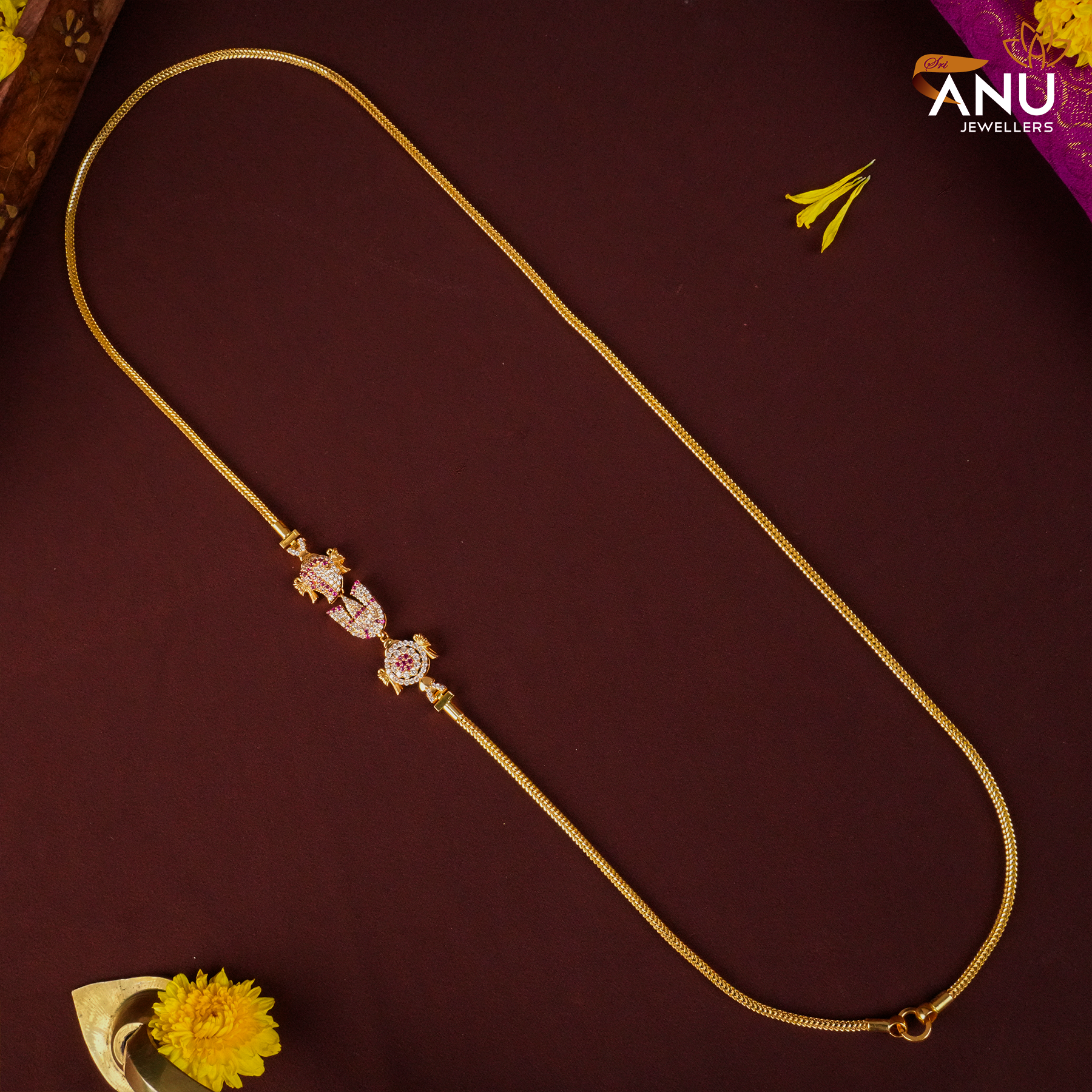 Perumal Sangu Chakram Mugappu Chain | Sri Anu Jewellers