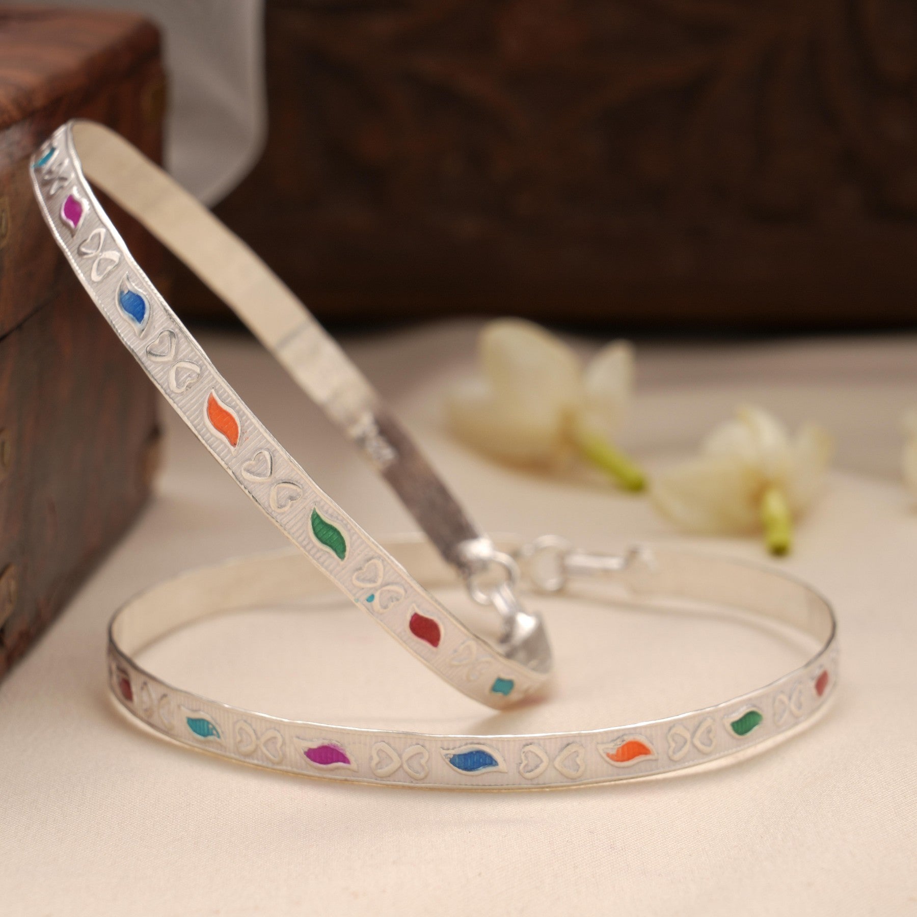Traditional Valaikappu Silver Bangle | Sri Anu Jewellers