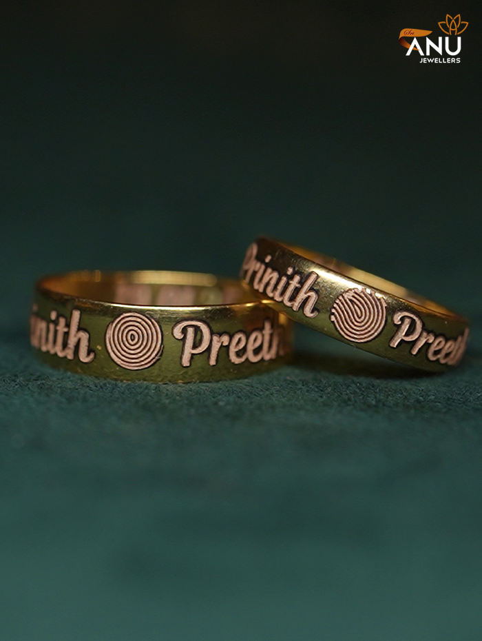 Personalised Gold Band Fingerprint Ring | Sri Anu Jewellers