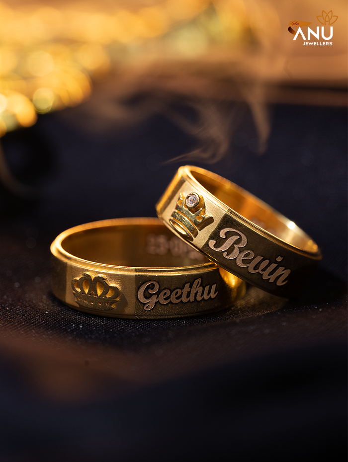 Diamond Crown Name Ring | Order Custom Rings Madurai – Sri Anu Jewellers