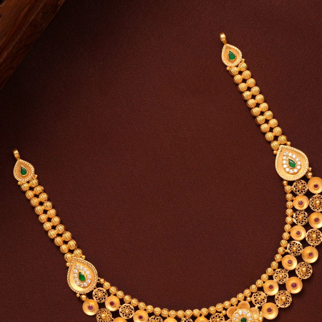 Balls and Floral Ruby Gold Necklace – Sri Anu Jewellers