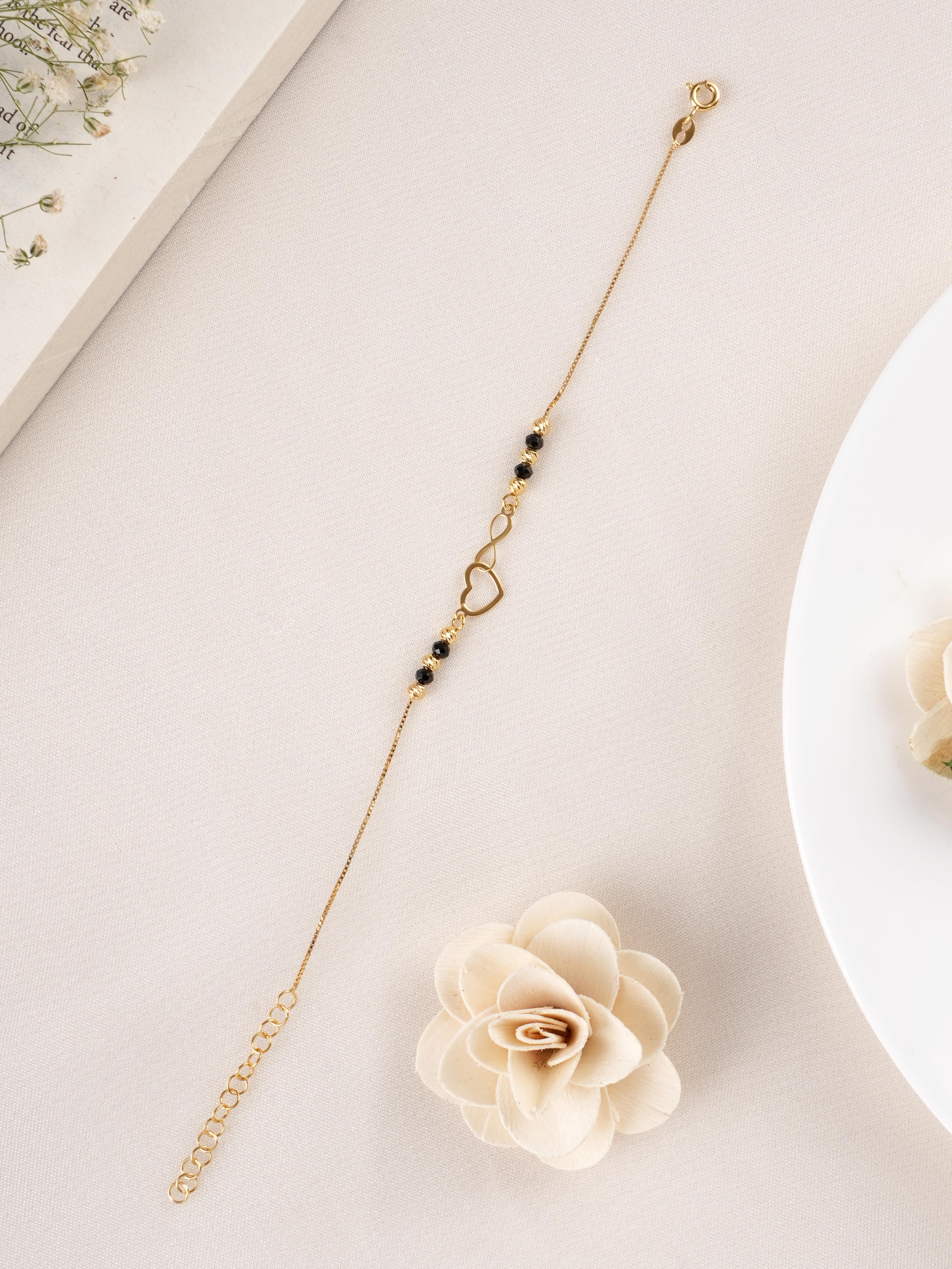 Heart and Infinity Symbol Mangalsutra Bracelet | Sri Anu Jewellers