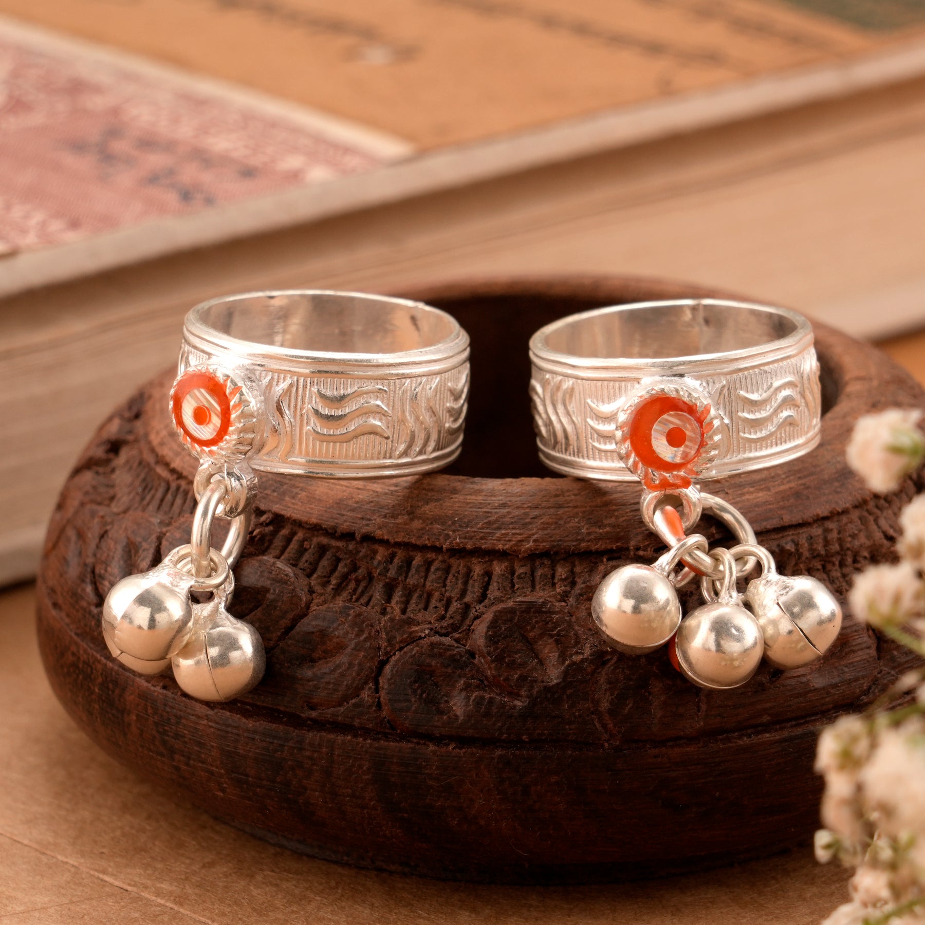 Purple Colour Crystal Fancy Silver Metti | Sri Anu Jewellers