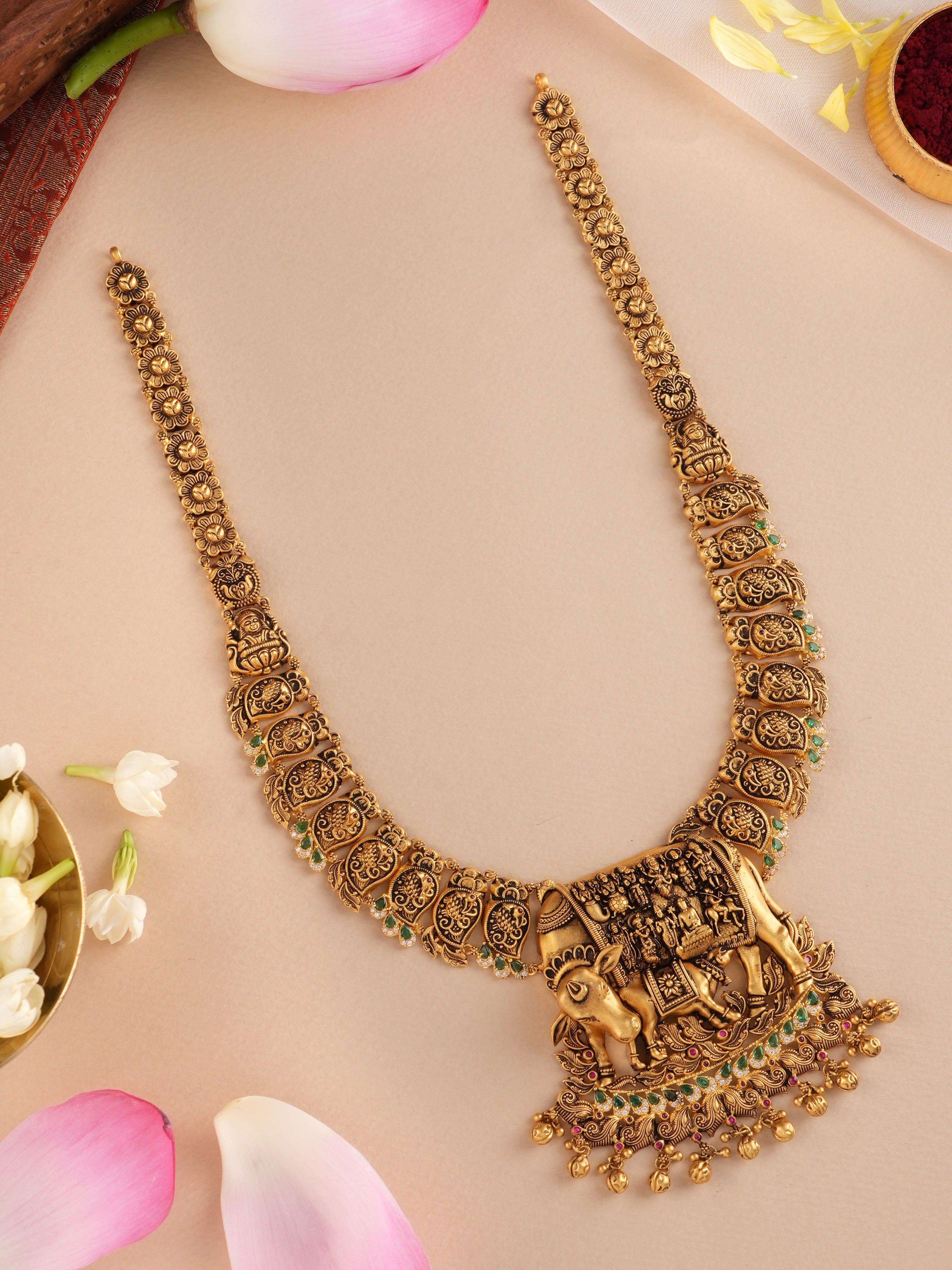 Komatha with Engraved Vishnu Avathara Haram – Sri Anu Jewellers