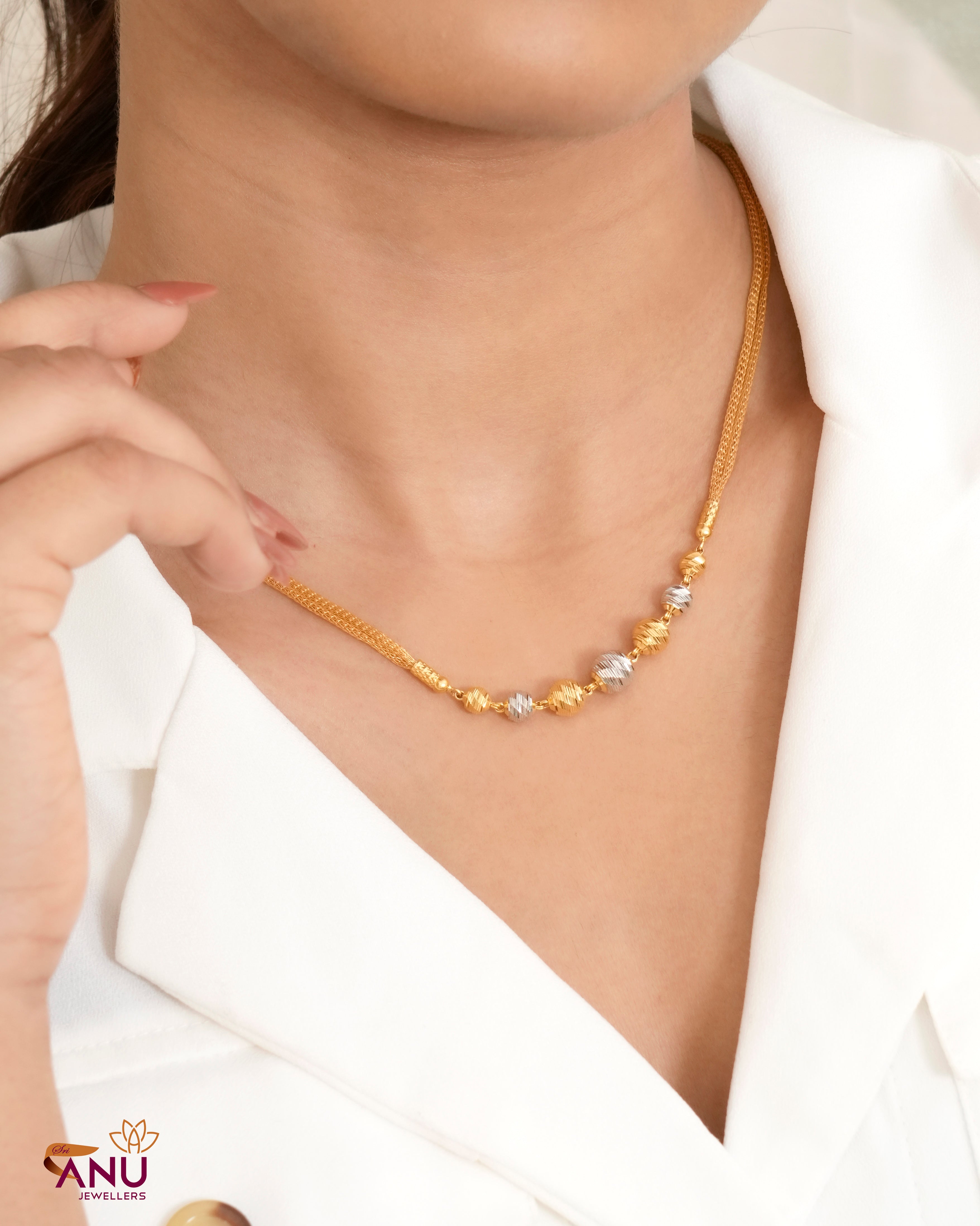 Modern Gold Balls Design Chain | Sri Anu Jewellers